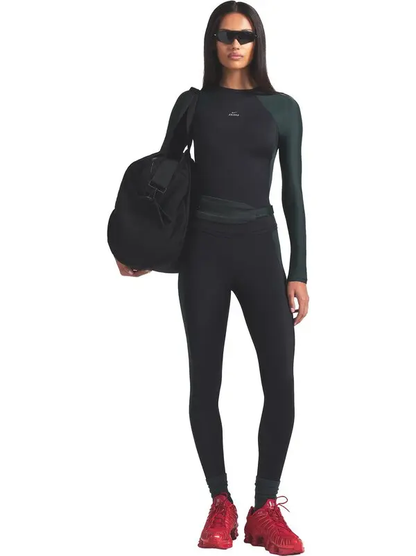 SKIMS Long Sleeve Crew Neck Top - Obsidian And Dark Teal