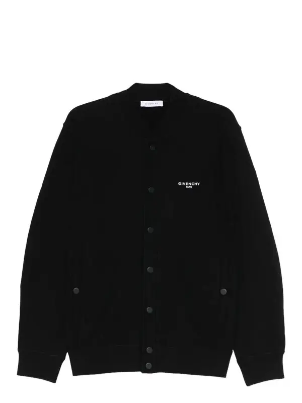 Givenchy Couture Seam Fleece Cardigan With Embroidery - Black