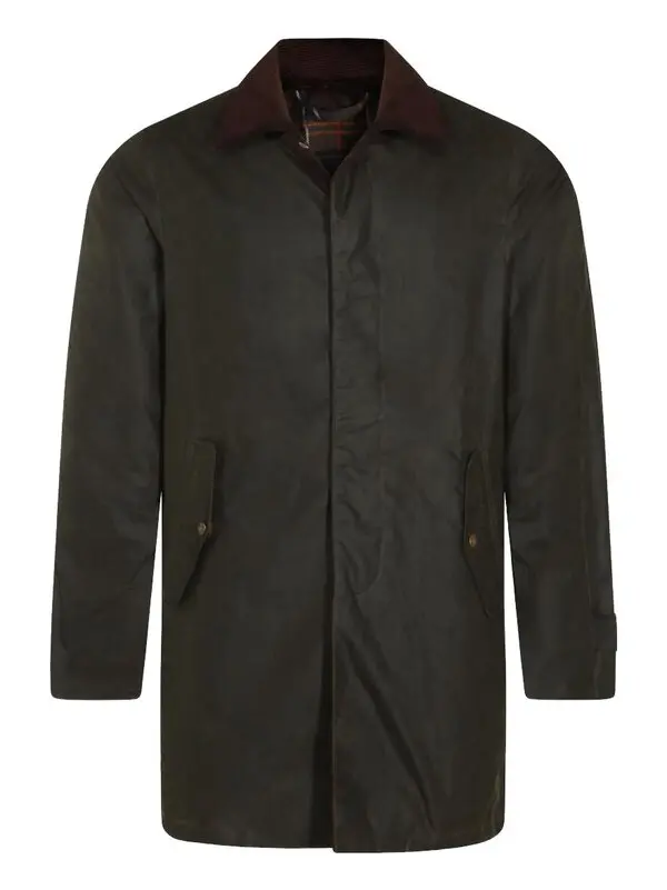 BARBOUR X BARACUTA Olive Cotton Wax Trench - Green