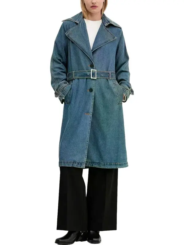 Desigual Belted Coat - Blue
