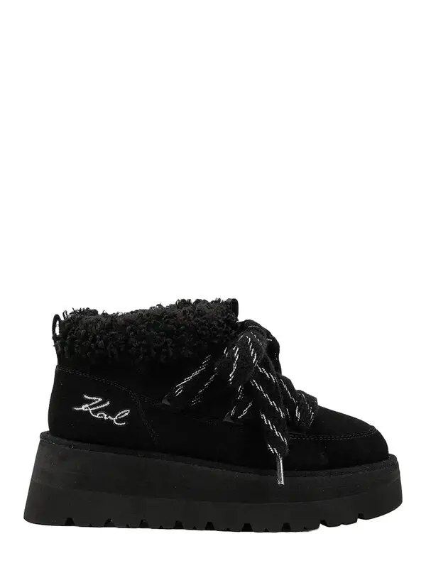 Karl Lagerfeld Skylar Signature-detail Platform Boots - Black