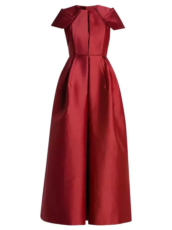Dice Kayek Pleated Shoulder Maxi Dress - Red