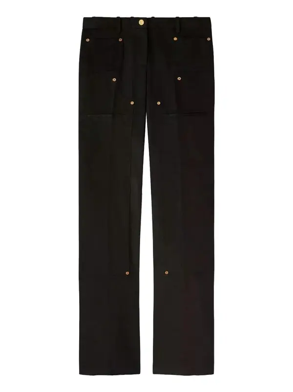 Palm Angels Straight-leg Cargo Trousers - Black