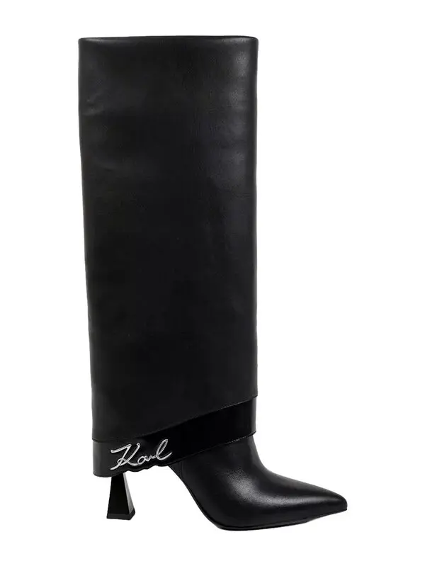 Karl Lagerfeld Logo-appliqué Boots - Black