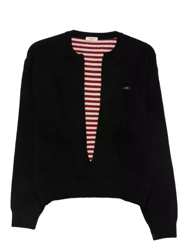 N°21 Plunge V-neck Sweater - Black
