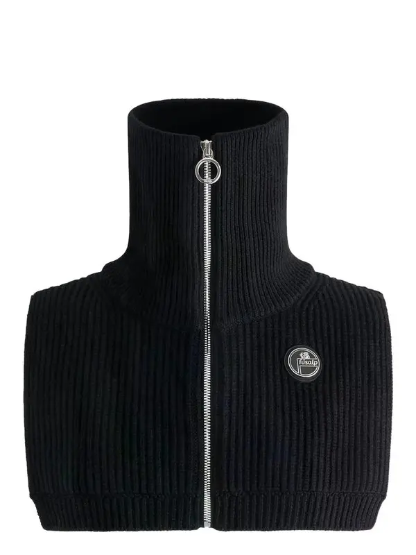 Fusalp Zip-up Ribbed Bib Scarf - Black