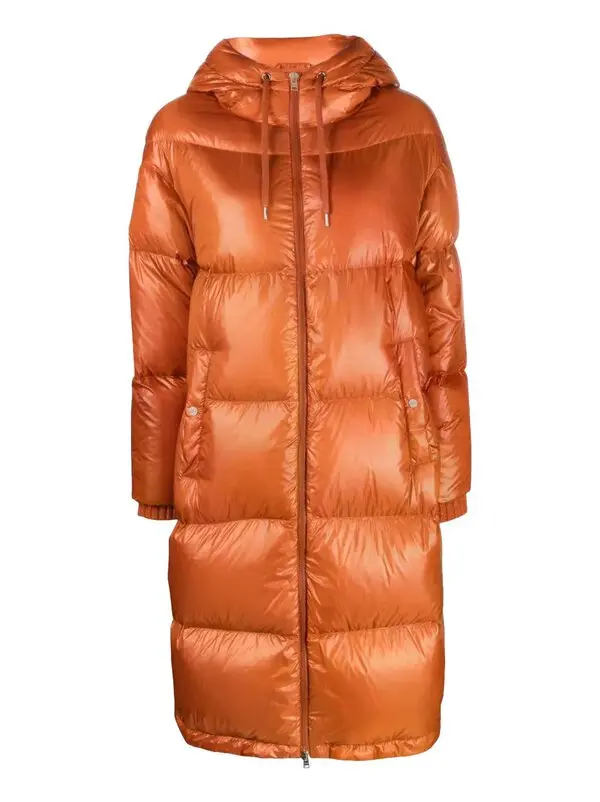 Herno Padded Zip-up Hooded Coat - Orange