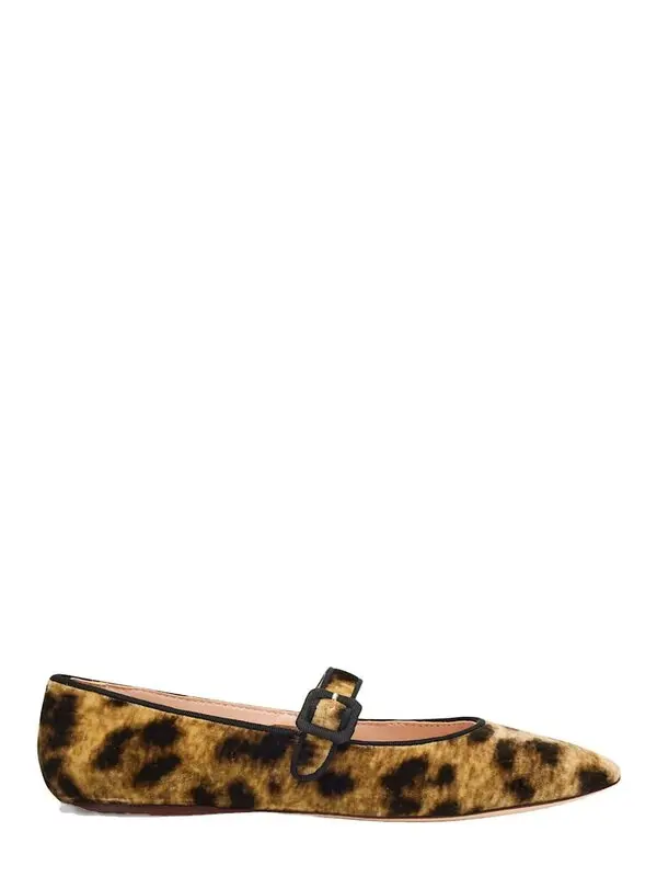 LOEFFLER RANDALL Ginger Velvet Ballerina Flats - Leopard