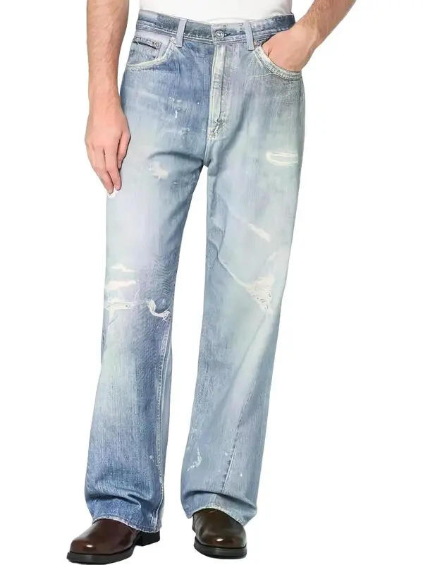 Our Legacy Distressed-effect Cotton Jeans - Blue