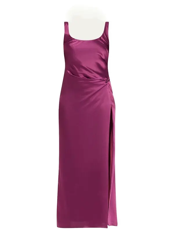 Anna Quan Etta Satin Column Dress - Grape