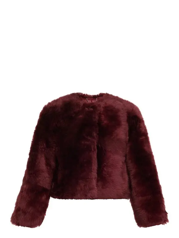 Simkhai Natasha Shearling Jacket - Cranberry
