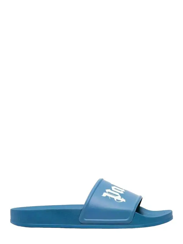 Palm Angels Logo-print Slides - Blue