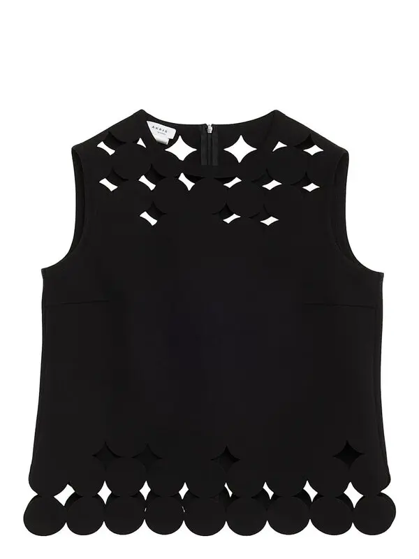 Akris Sleeveless Polka Dot Top - Black