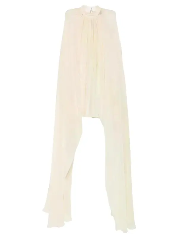 TALLER MARMO Gathered Halterneck Mini Dress - Neutrals