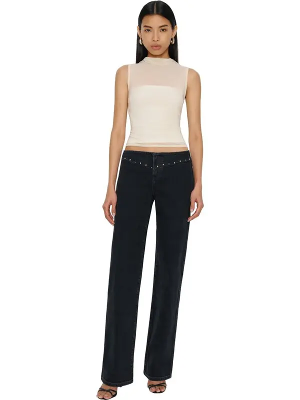 REFORMATION Rayla Super Stretch Low Rise Straight Jeans - Blue