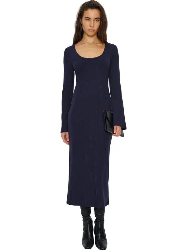 REFORMATION Rosalyn Knit Midi Dress - Blue