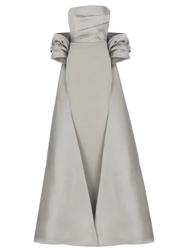 Solace London Sleeveless Dress With Shrug - Silver