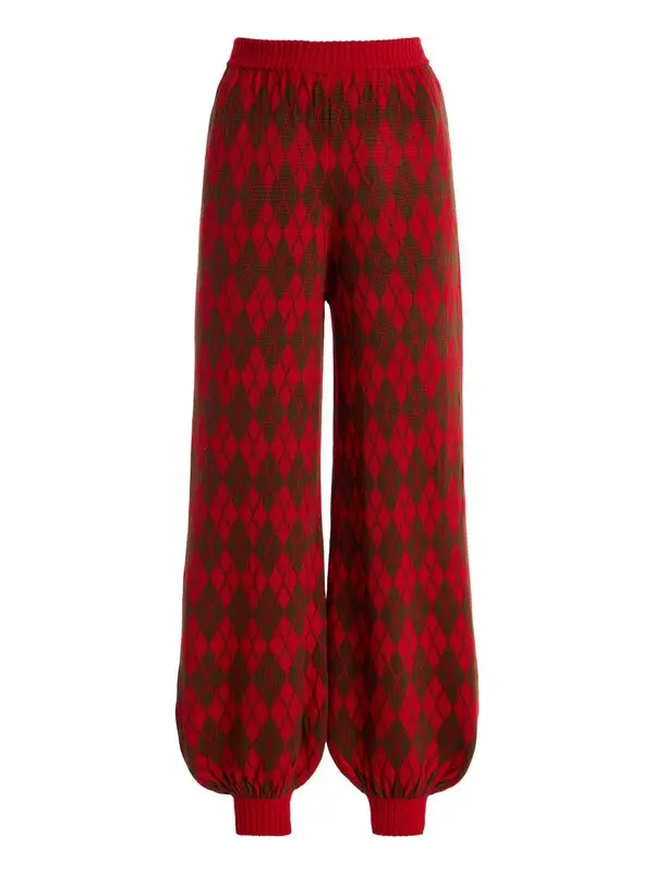 La Veste Arlequín Knit Wool Pants - Red