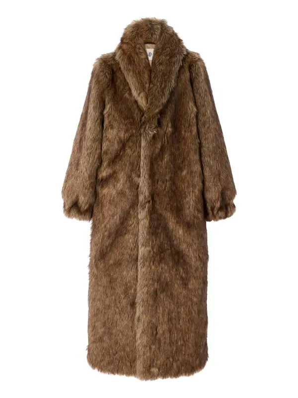 THE GARMENT Damiy Faux Fur Long Coat - Brown