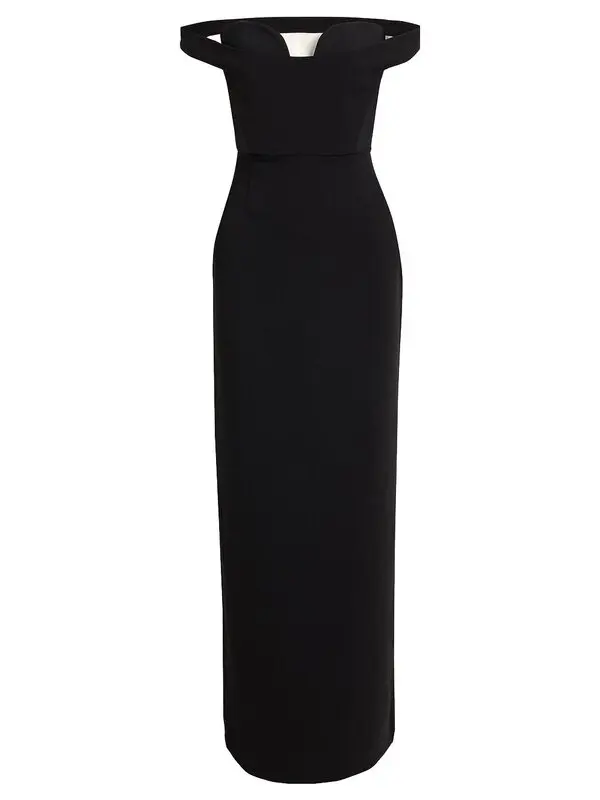 Solace London Serina Off-the-shoulder Crepe Maxi Dress - Black