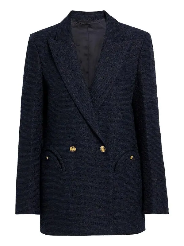BLAZÉ MILANO Essence Cotton-blend Tweed Blazer - Navy