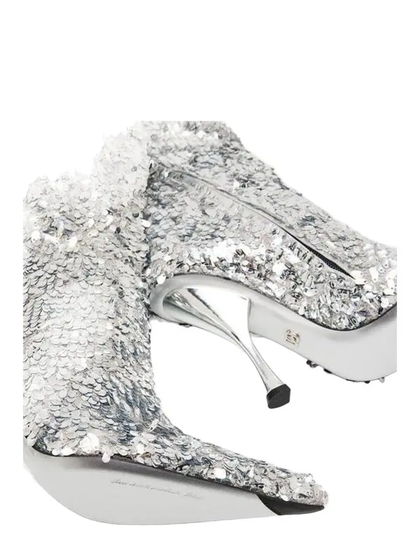 Dolce & Gabbana 105mm Paillette Knee-high Boots - Argento