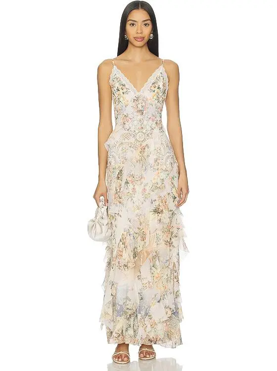 Camilla Ruffle Slip Dress - Pink