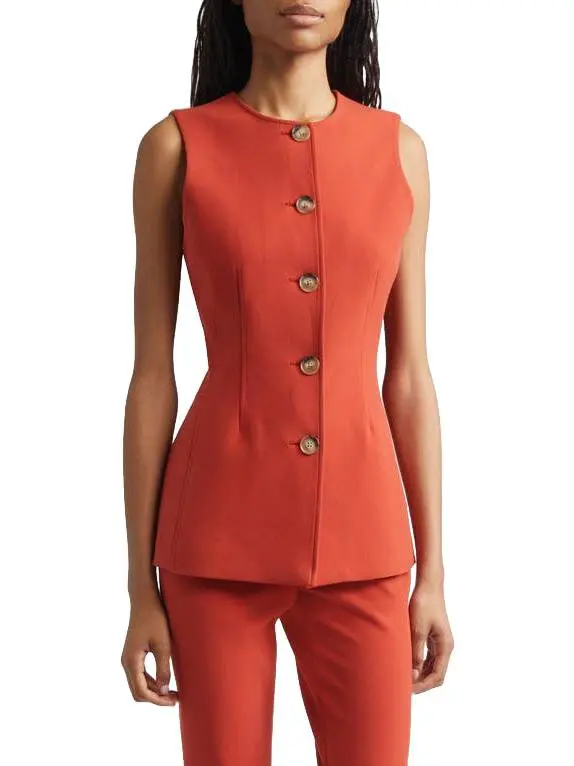 Veronica Beard Jessup Vest - Carnelian Red