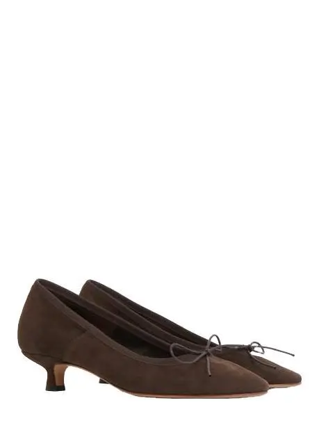 MANSUR GAVRIEL Ballerina Kitten Heel Pump - Espresso