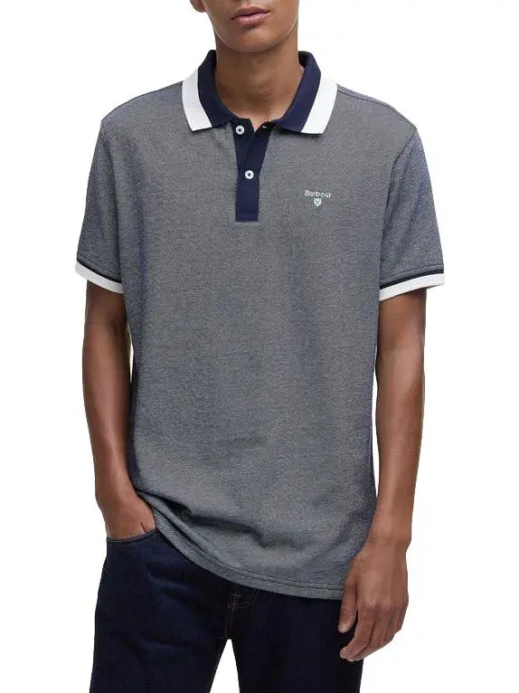 Barbour Helwith Tailored Fit Cotton Polo - Navy