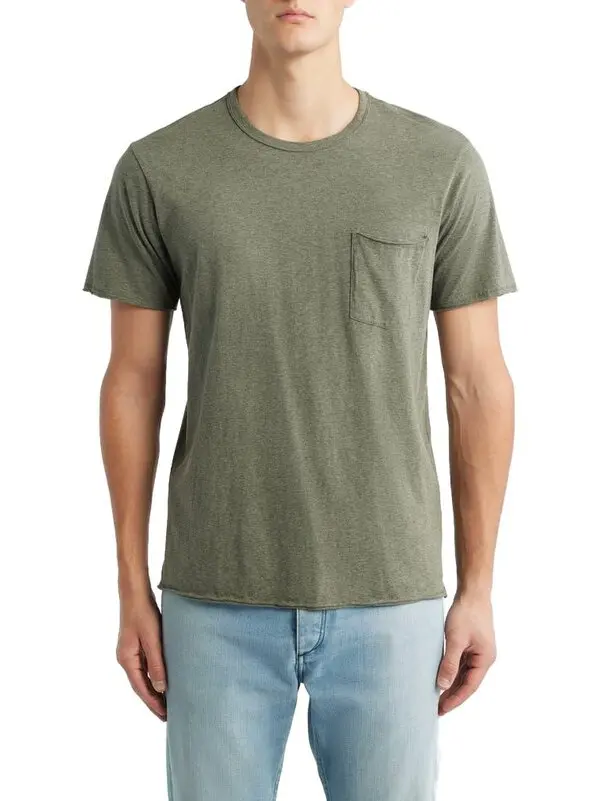 Rag & Bone Miles Melange Pocket T-shirt - Heather Green