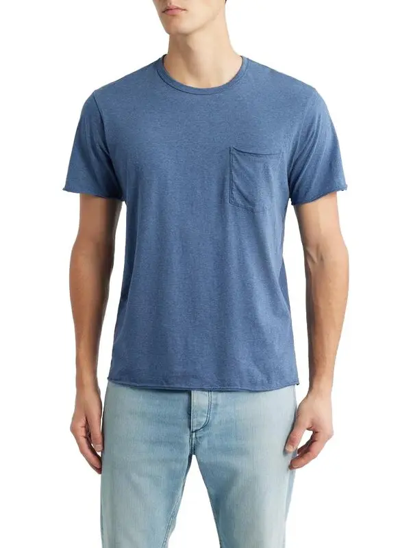 Rag & Bone Miles Melange Pocket T-shirt - Heather Navy