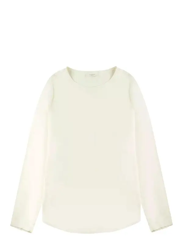 SLOWEAR Crewneck Satin Blouse - Neutrals