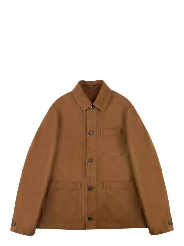 SLOWEAR Moleskin Cotton Blouson Jacket - Brown