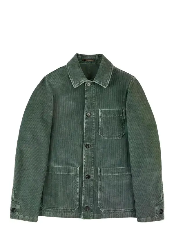 SLOWEAR Chest Pocket Cotton Shirt Jacket - Green