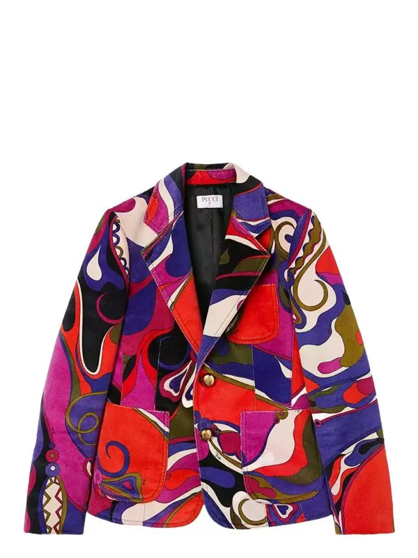 Emilio Pucci Orchidee Print Velvet Jacket - Purple