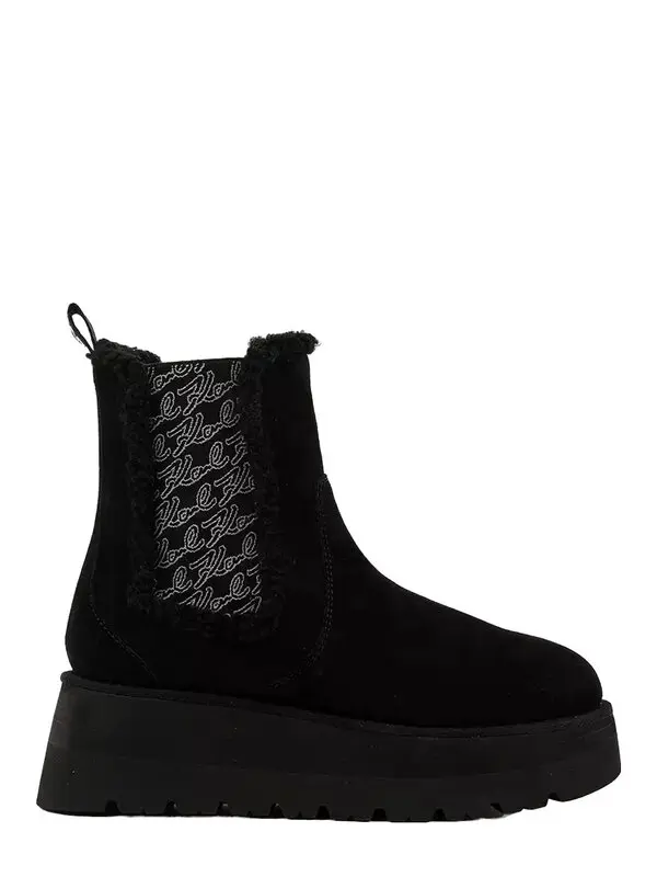 Karl Lagerfeld Skylar Platform Ankle Boots - Black