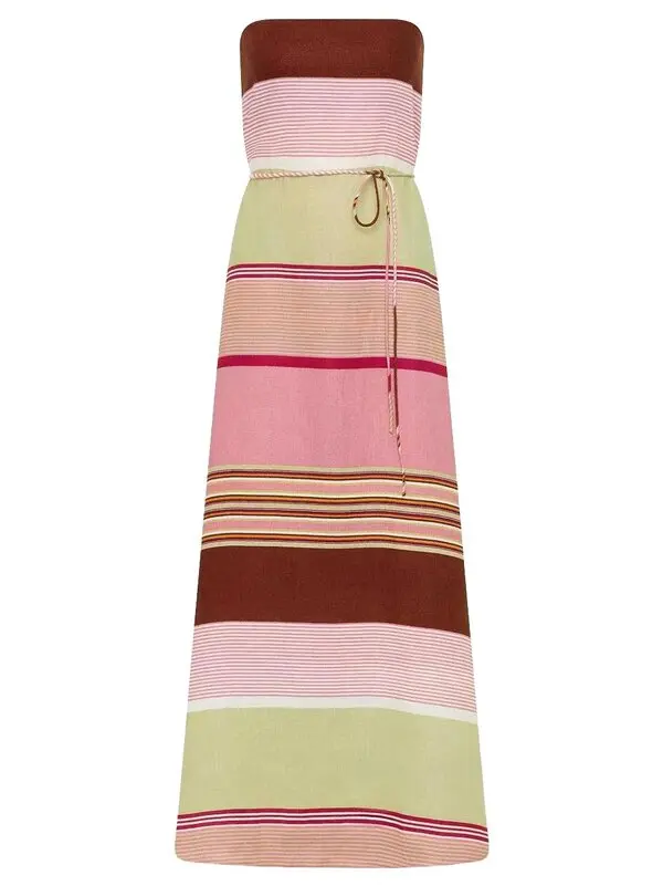 Faithfull The Brand Yolina Striped Maxi Dress - Pink