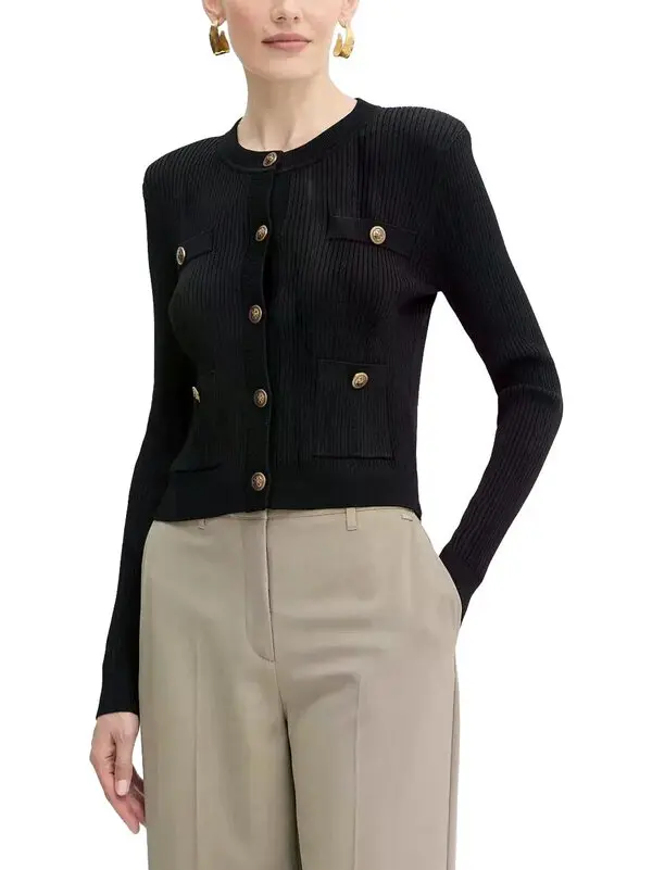 Guess Buttoned Pockets Cardigan - Black