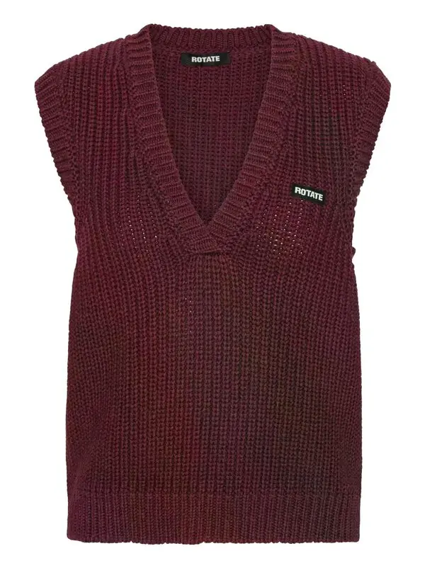 Remain Birger Christensen V-neck Knitted Vest - Red