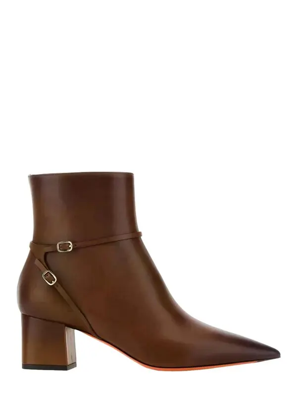 Santoni 60mm Blondie Pointed-toe Leather Boots - Brown