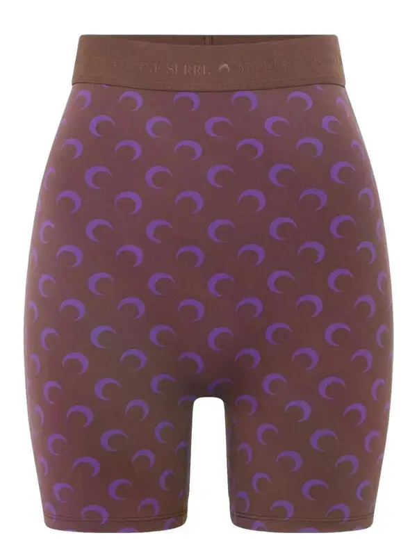 MARINE SERRE Moon-print Biker Shorts - Purple