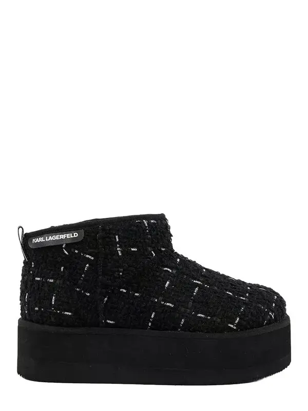 Karl Lagerfeld Thermo Check-pattern Platform Boots - Black