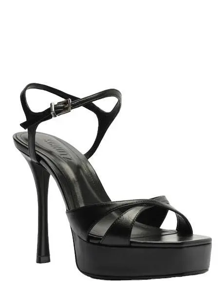Schutz Ankle Strap Platform Sandal - Black