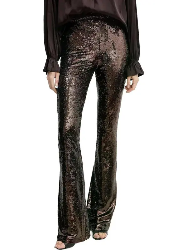 SILVIAN HEACH Sequin Embellished Trousers - Brown