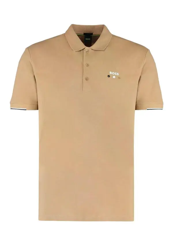 BOSS Logo-detail Polo Shirt - Neutrals