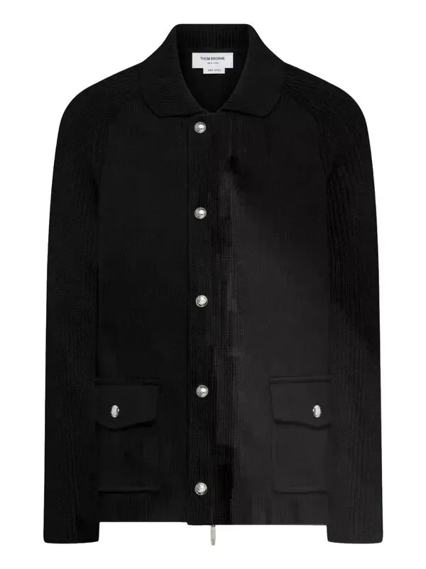 Thom Browne Zip-fastening Flap-pockets Shirt Jacket - Black