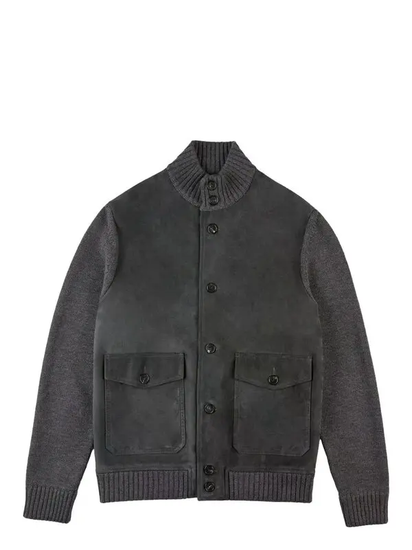 SLOWEAR Wool Back And Sleeves Jacket - Grey