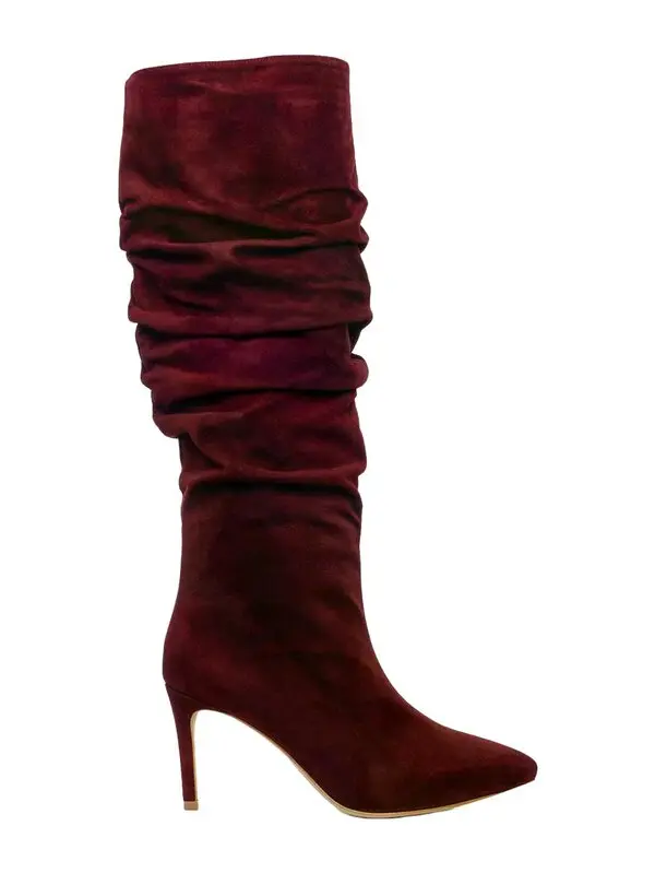 GINISSIMA 80mm Eva Slouchy Leather Boots - Red