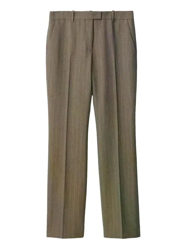 Burberry Striped Straight Trousers - Grey